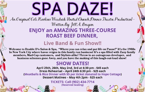 24 April – 4 May: Dinner Theatre: Spa Daze! | Cole Harbour Woodside ...